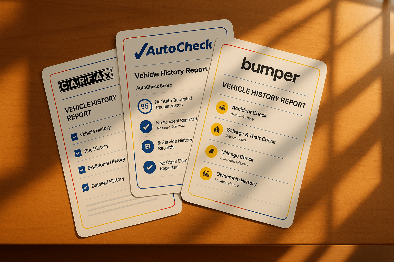 Carfax vs Bumper vs AutoCheck: Best Vehicle History Report Compared